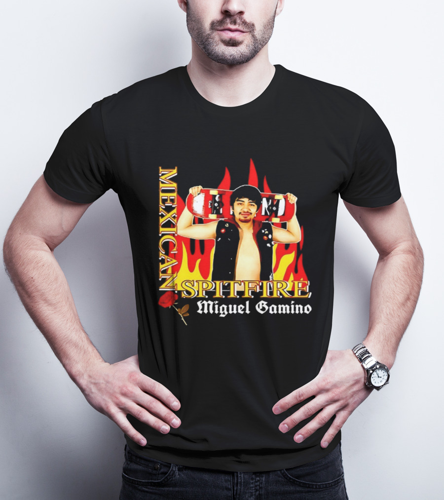 Mexican Spitfire Miguel Gamino Skateboard Fire Rose Vest T-Shirt