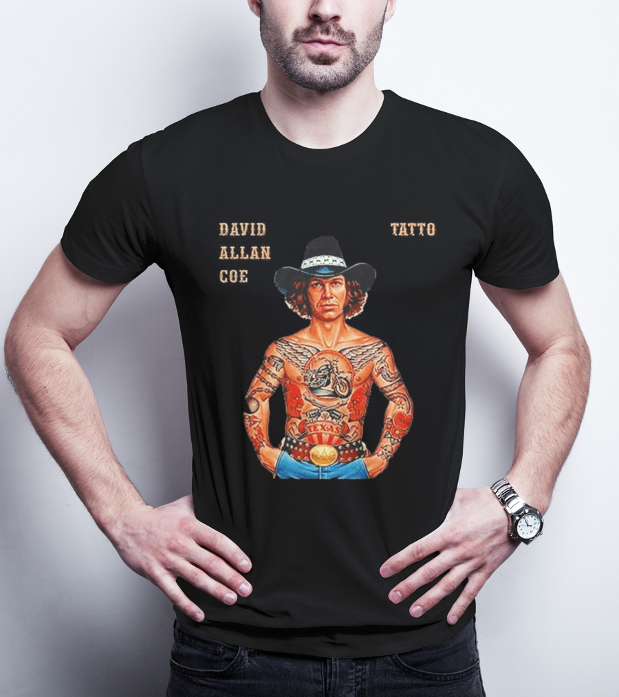 David Allan Coe Tattoo Texas Country Music Cowboy Hat T-Shirt