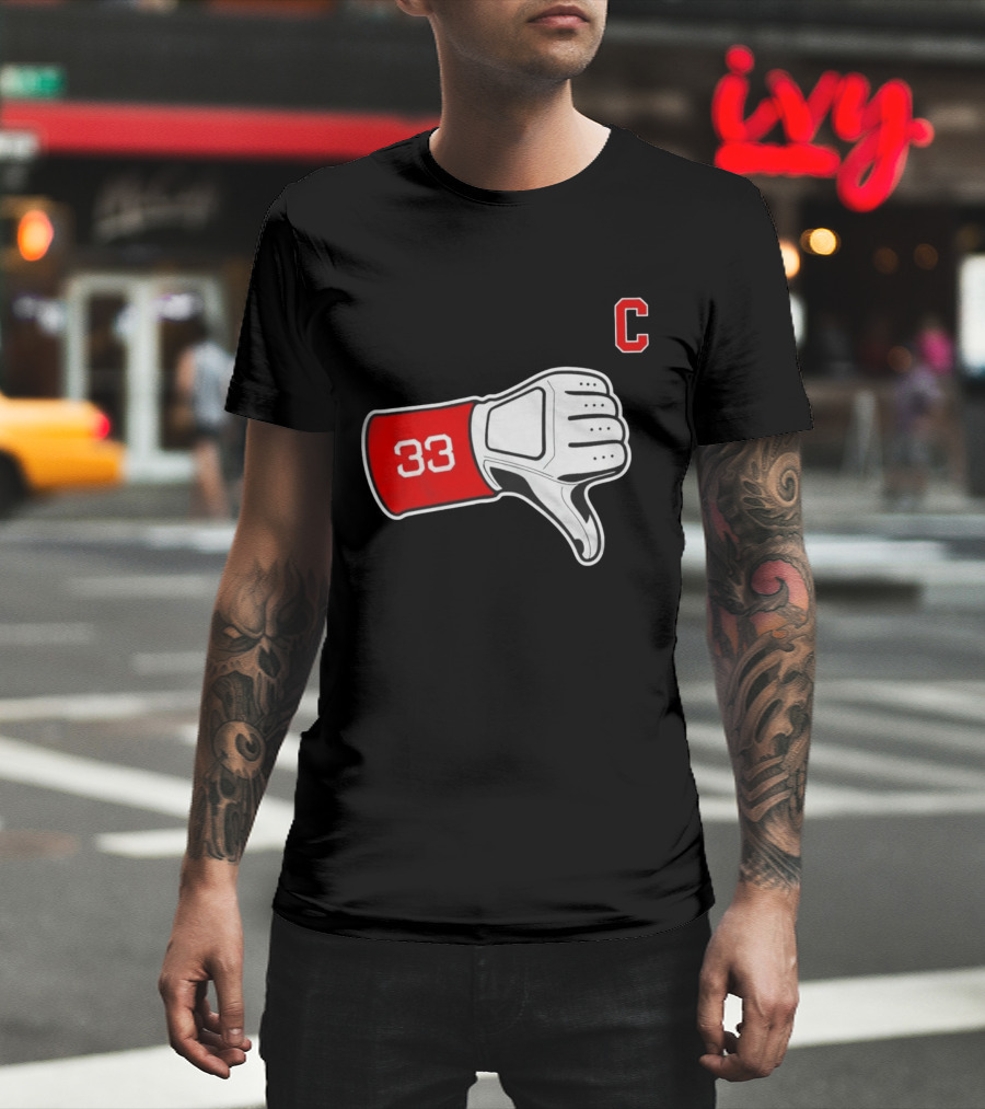 Nice Tek 33 Thumbs Down C Cleveland Guardians T-Shirt