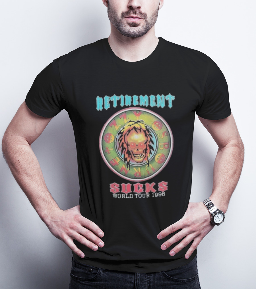 Ozzy Osbourne Retirement Sucks World Tour 1996 Psychedelic Skull T-Shirt
