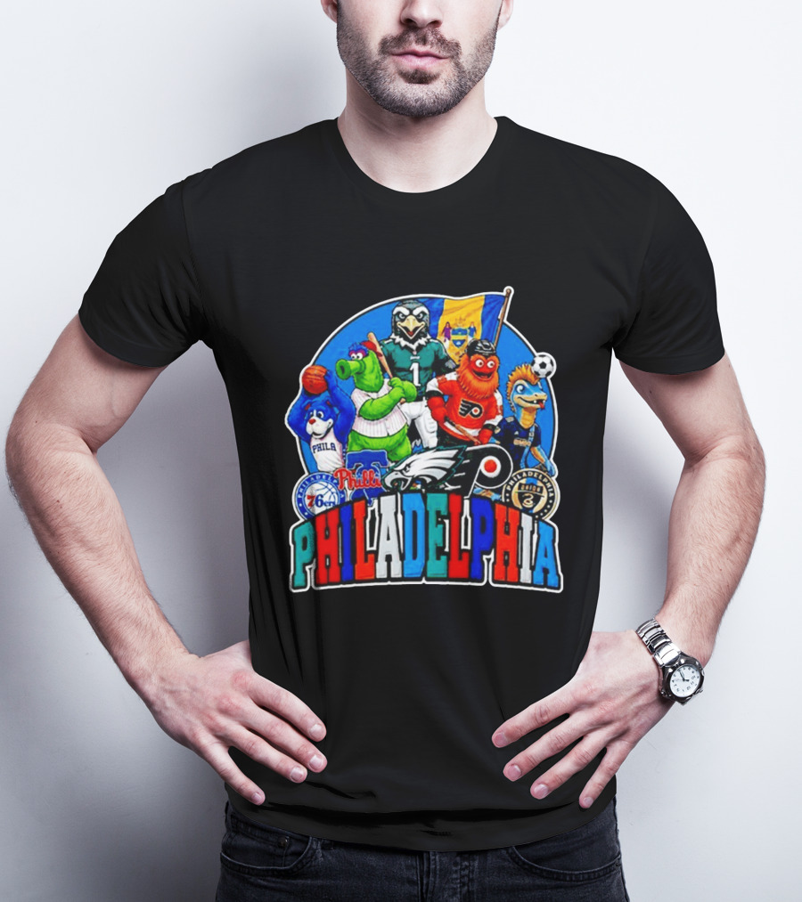 Philadelphia Philly Teams Mascot Eagles Flyers Phillies Sixers Union 76ers T-Shirt