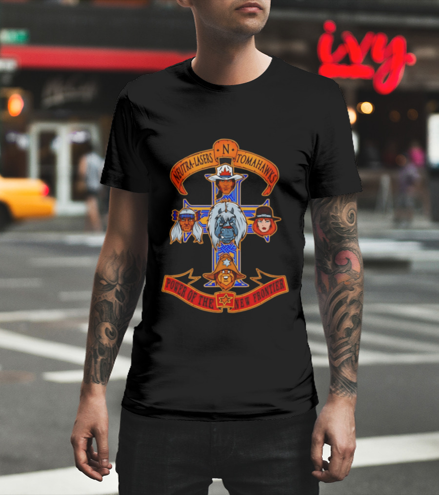 BraveStarr Neutra Lasers Tomahawks Power Of The New Frontier Cross T-Shirt