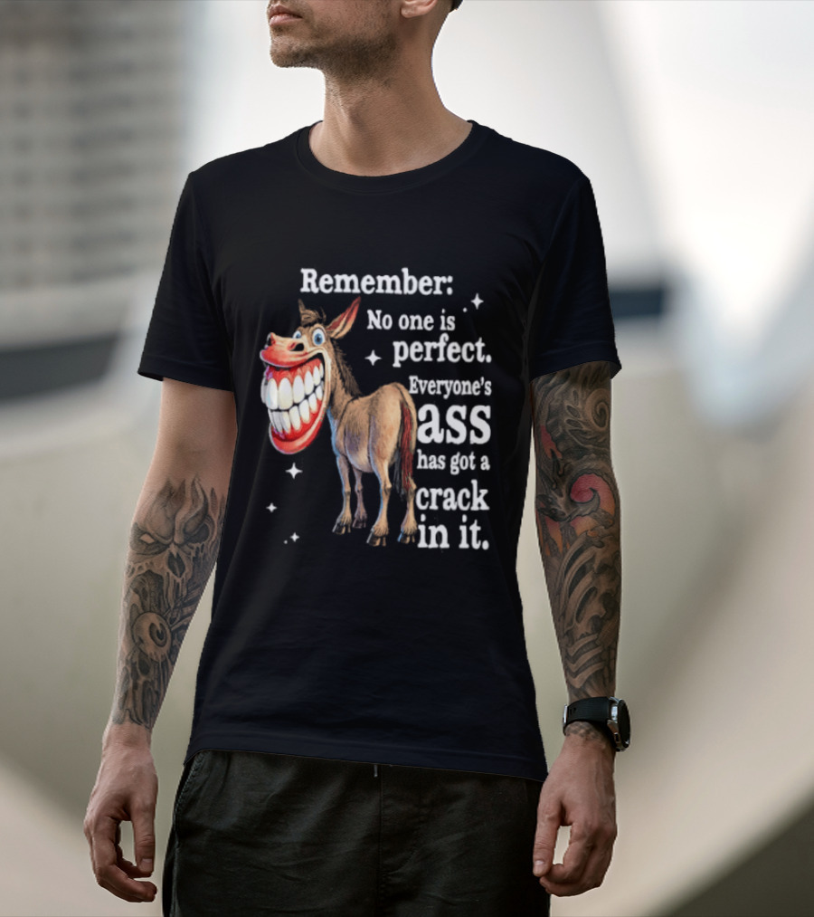 Remember No One Is Perfect Everyone's Ass Has Got A Crack In It Donkey T-Shirt