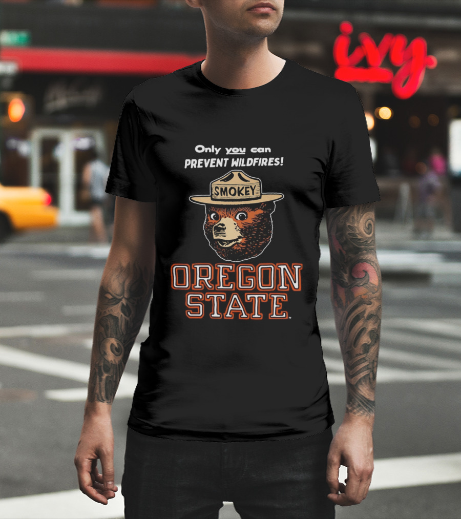 Smokey Bear Oregon State Only You Can Prevent Wildfires T-Shirt