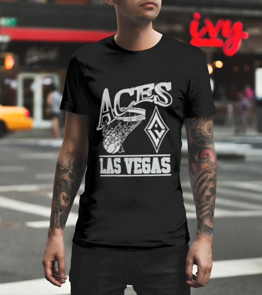 Las Vegas Aces Basketball Net And Diamond T-Shirt