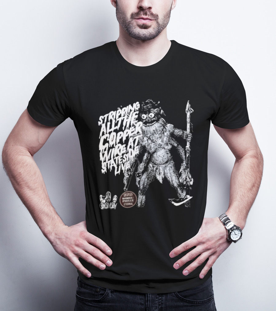Stripping All The Copper Wire Stateside Live Gangstagrass Mercenary Freedom Infantry T-Shirt