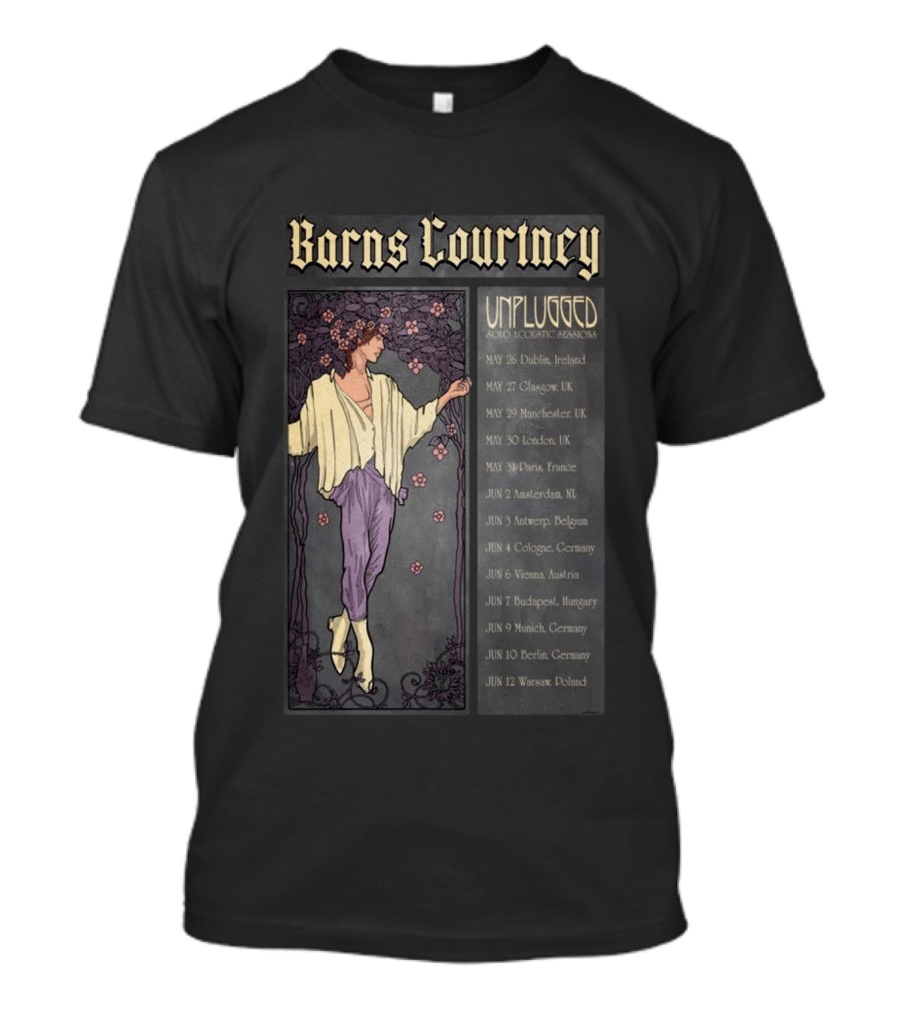 Barns Courtney Unplugged Tour May June 2023 UK Europe Dates T-Shirt