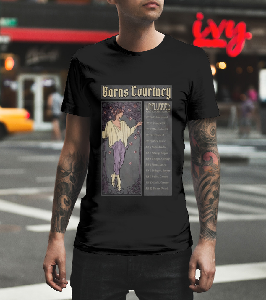 Barns Courtney Unplugged Tour May June 2023 UK Europe Dates T-Shirt