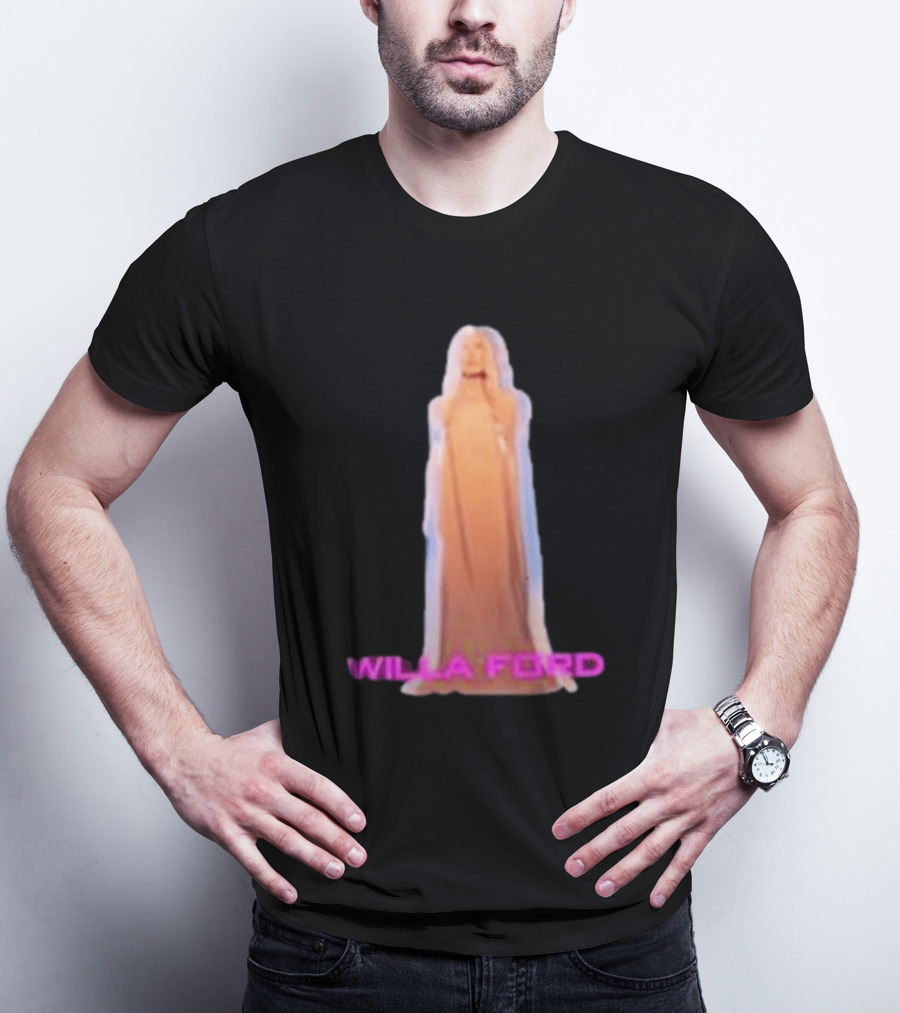Willa Ford Statue Pink Text Highlighted T-Shirt