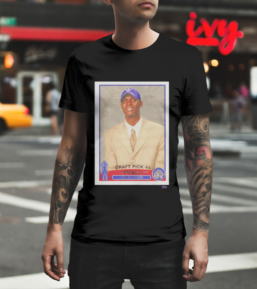 Toronto Raptors Chris Bosh 2003 Topps Draft Pick #4 Basketball Card T-Shirt