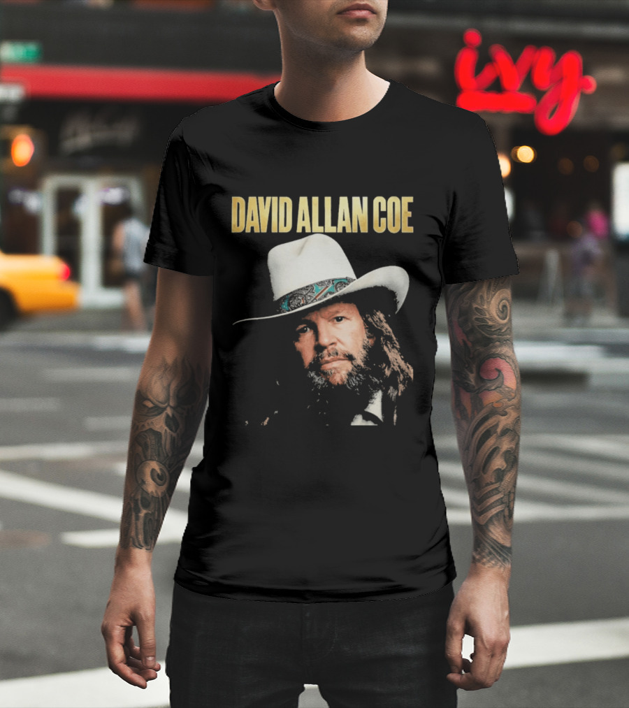 David Allan Coe Country Music Iconic Cowboy Hat T-Shirt