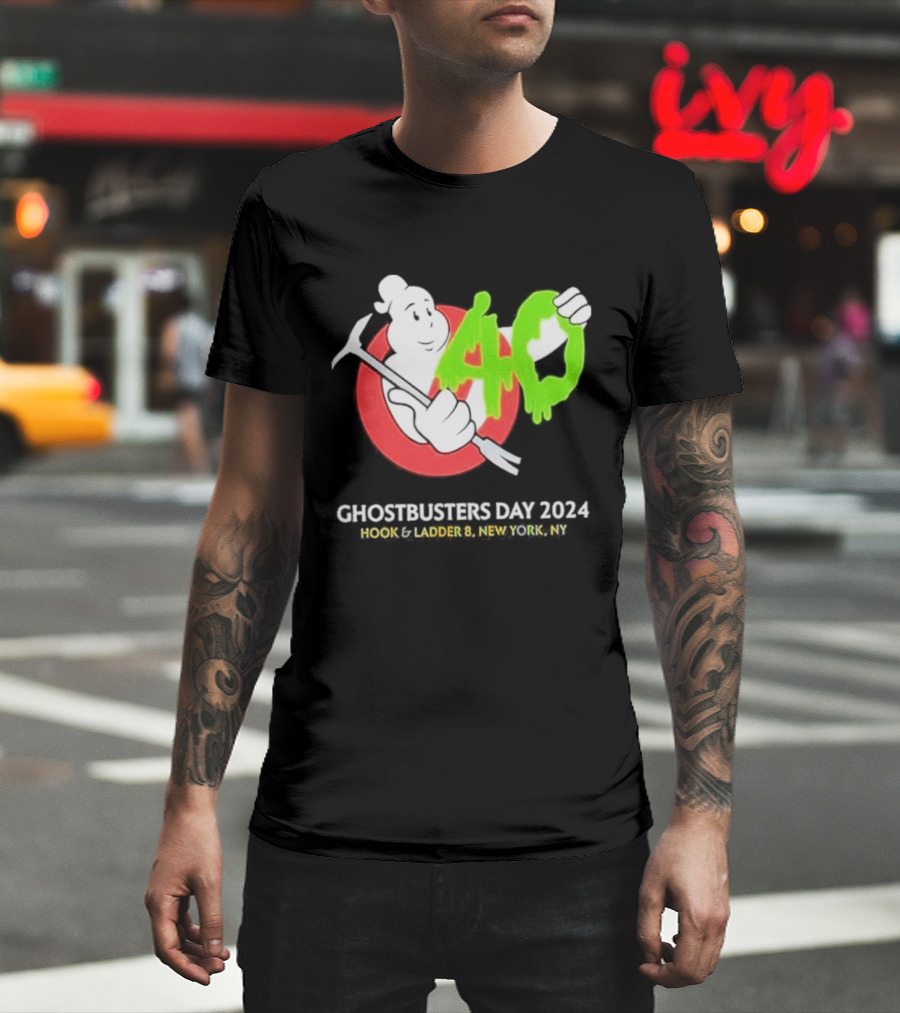 Ghostbusters Day 2024 40th Anniversary Hook Ladder 8 New York NY T-Shirt