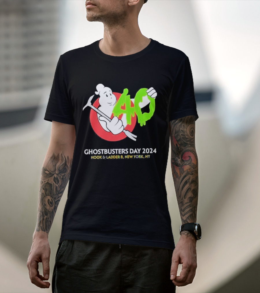 Ghostbusters Day 2024 40th Anniversary Hook Ladder 8 New York NY T-Shirt