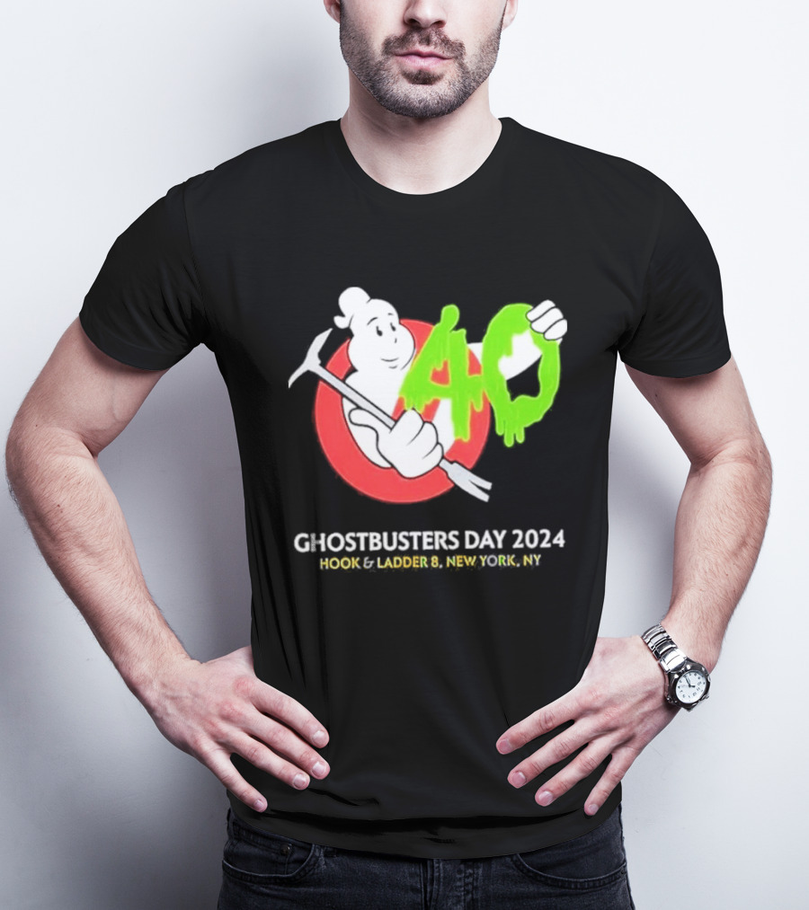 Ghostbusters Day 2024 40th Anniversary Hook Ladder 8 New York NY T-Shirt