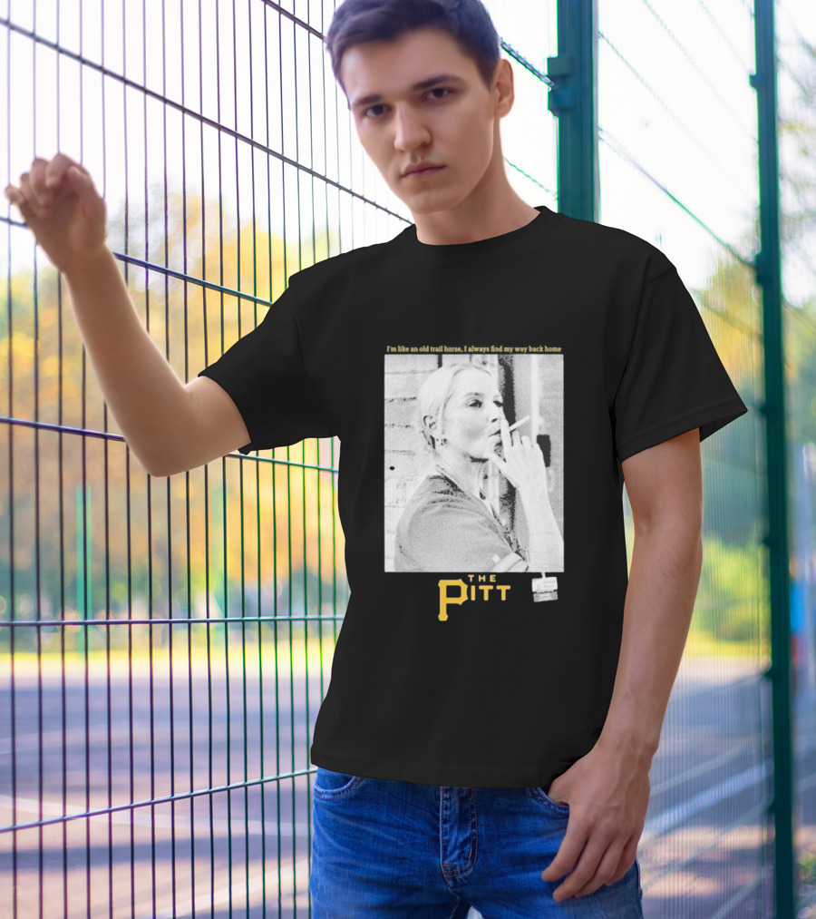 The Pitt Smoking Nurse Nostalgia Black And White Image T-Shirt