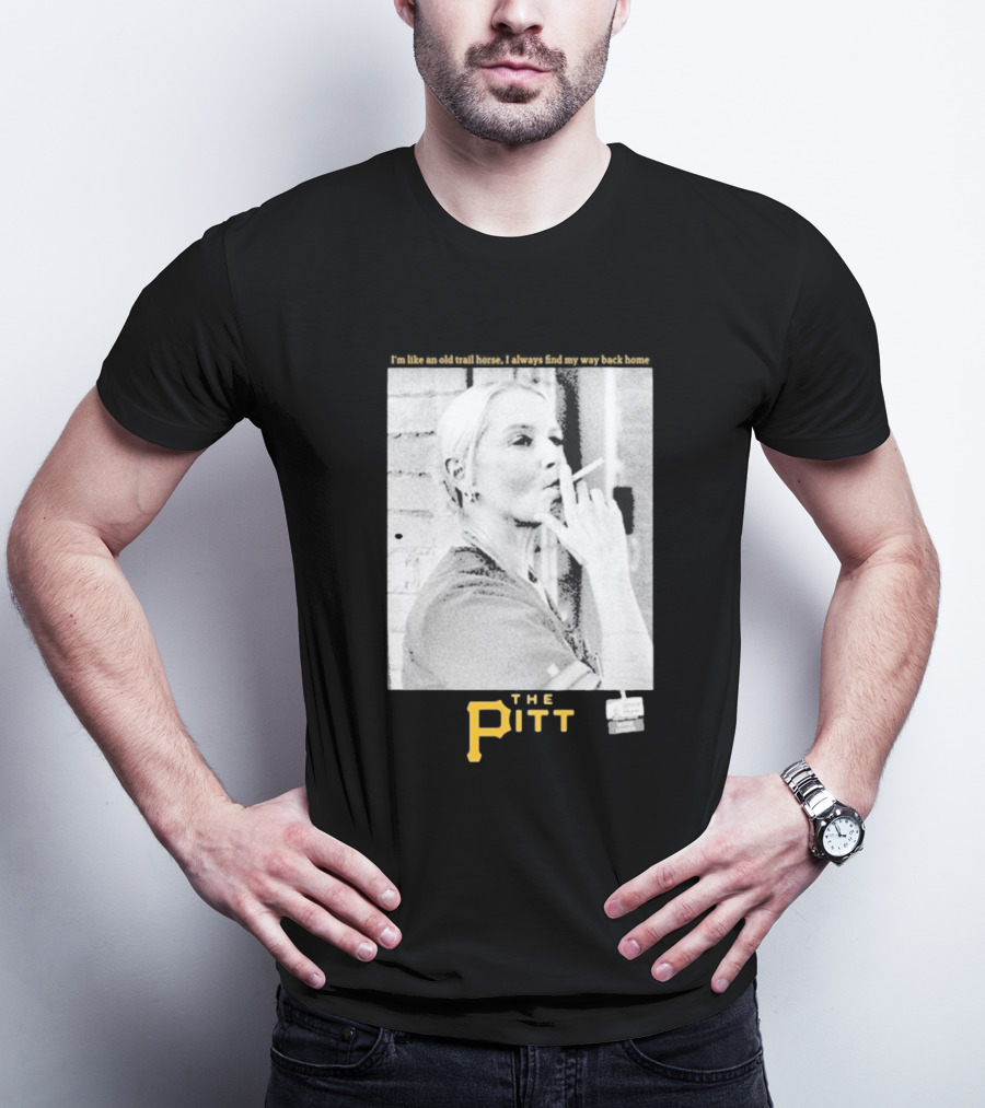 The Pitt Smoking Nurse Nostalgia Black And White Image T-Shirt