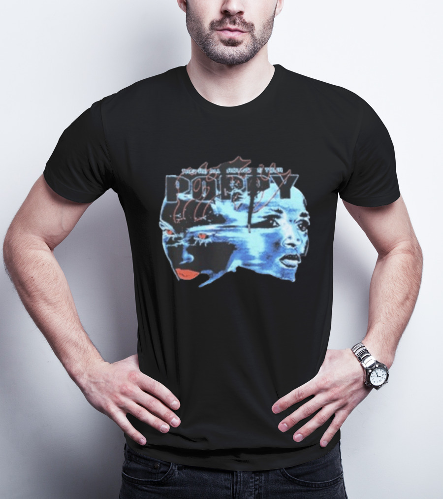 Poppy Split Poppy They're All Around Us Red Eyes Dual Faces Blue Tone T-Shirt