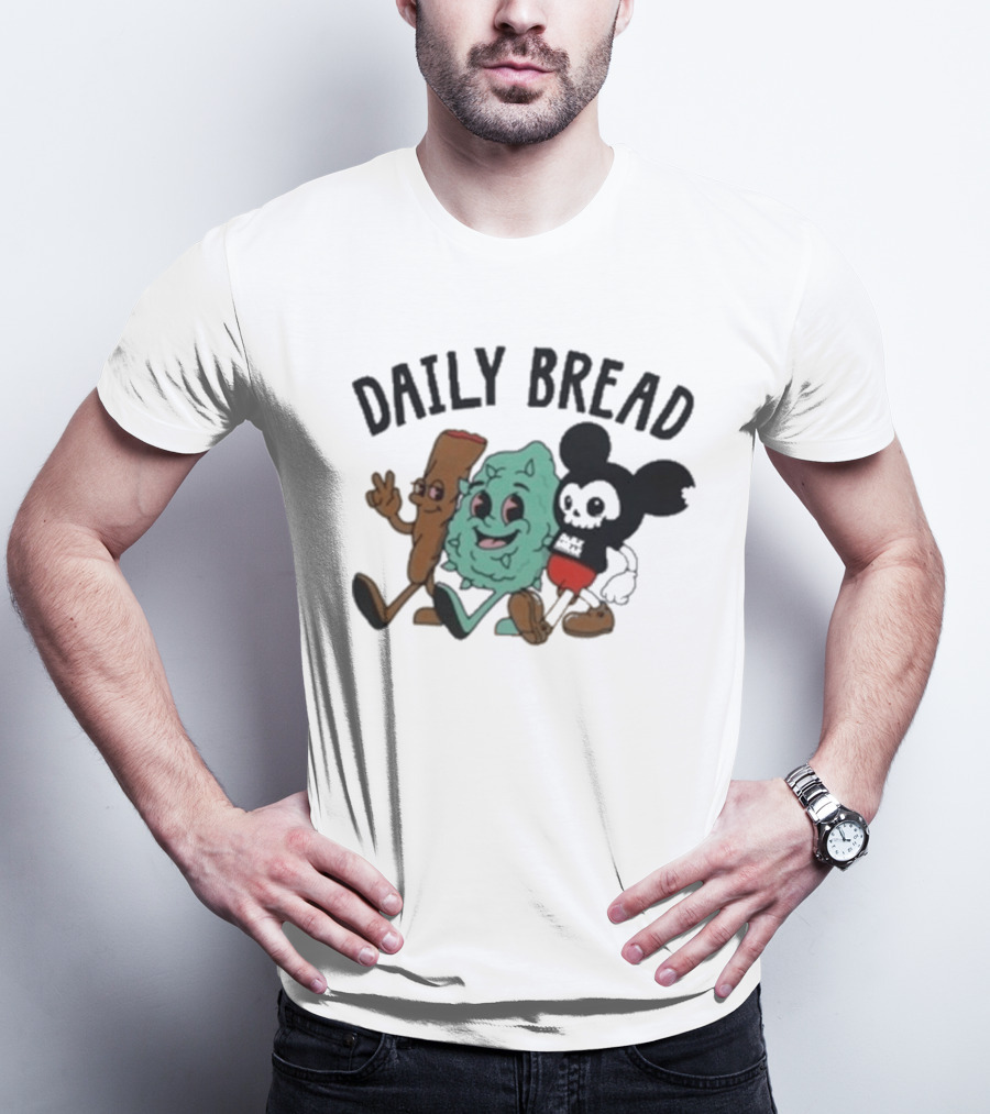 Daily Bread 420 Heavyweight Cartoon Characters Walking Trio T-Shirt