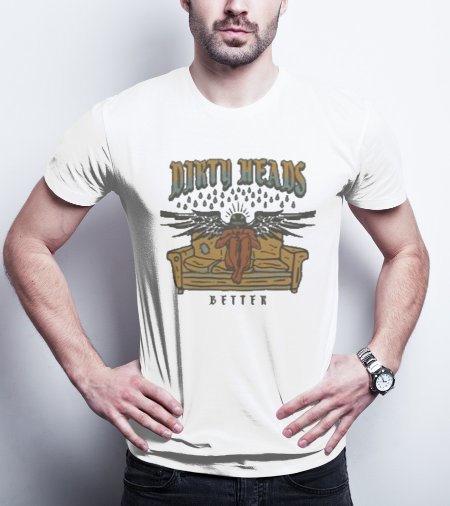 Dirty Heads Better Angel On Couch With Raindrops And Wings T-Shirt