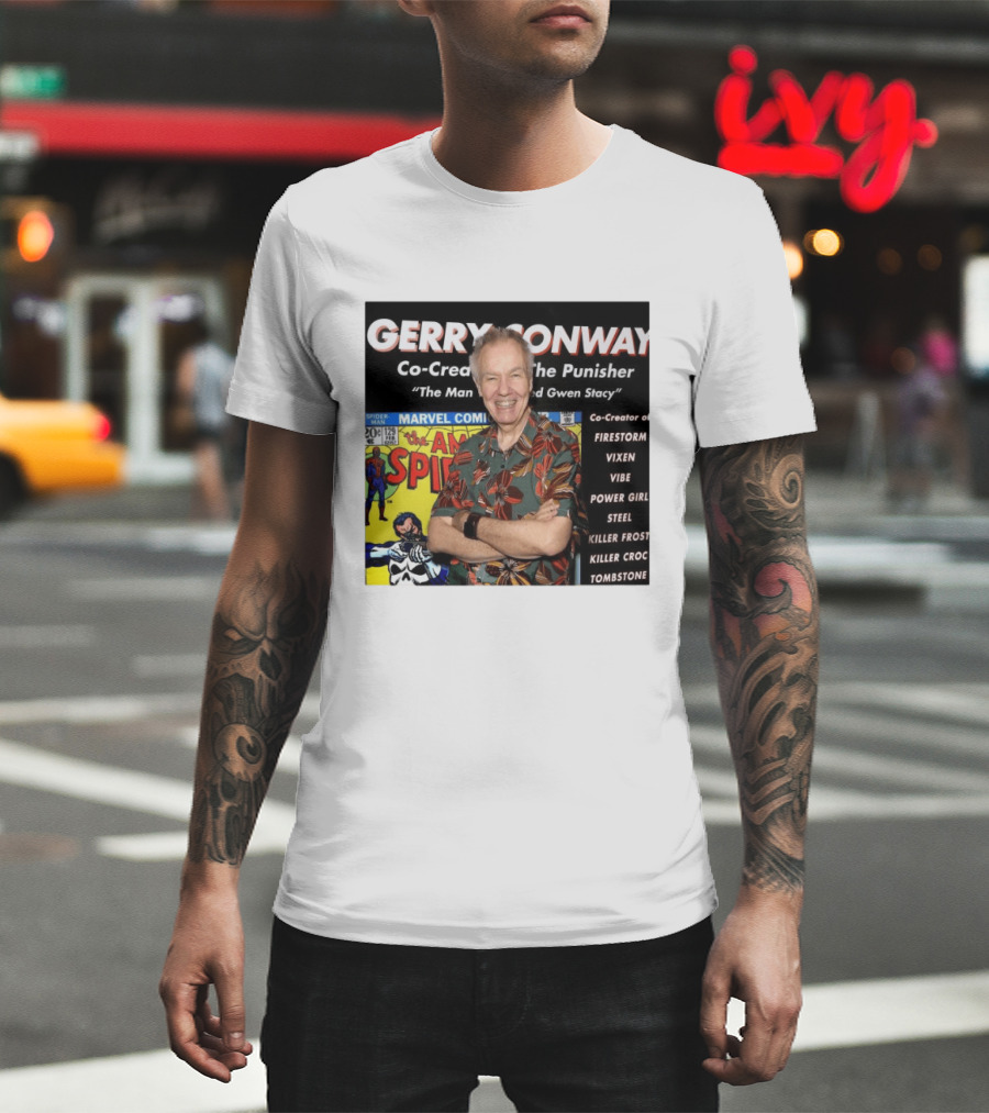 Gerry Conway Co Creator The Punisher Spider Man Comics Marvel Firestorm Vixen Power Girl T-Shirt