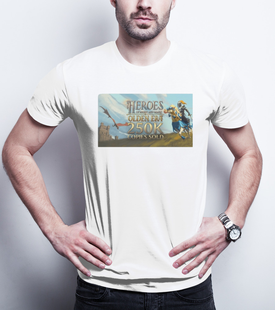Heroes Of Might And Magic Olden Era 250K Copies Sold With Knight And Dragon T-Shirt