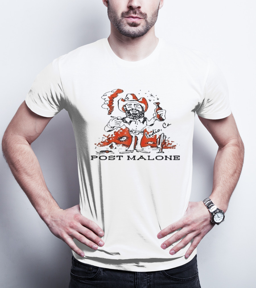 Post Malone Cowboy Cartoon Indio California T-Shirt