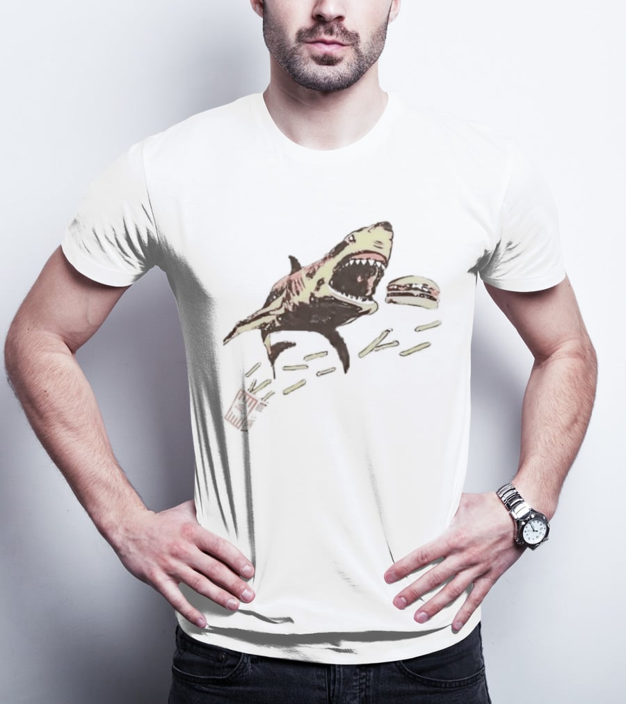 Whataburger Shark Eating Burger And Fries T-Shirt