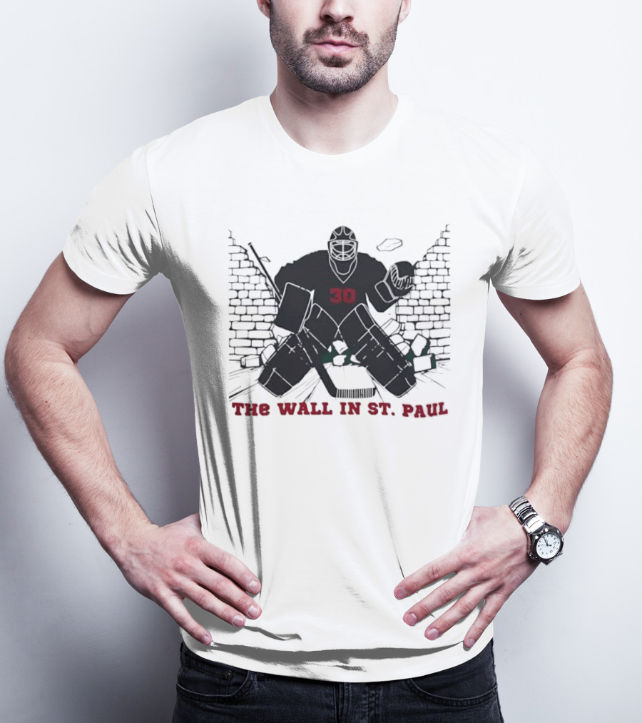 Minnesota Wild Number 30 The Wall In St Paul T-Shirt