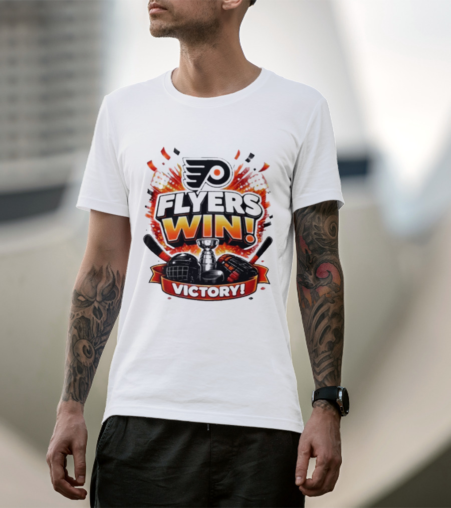Philadelphia Flyers Win Victory Ice Hockey Celebration T-Shirt