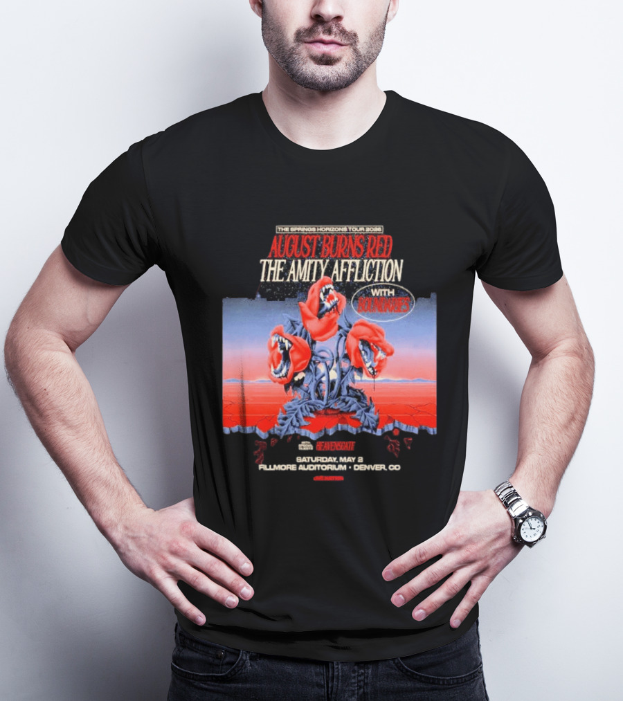 The Springs Horizon Tour 2026 August Burns Red The Amity Affliction Fit For A King Boulder Theater Denver CO May 2nd T-Shirt