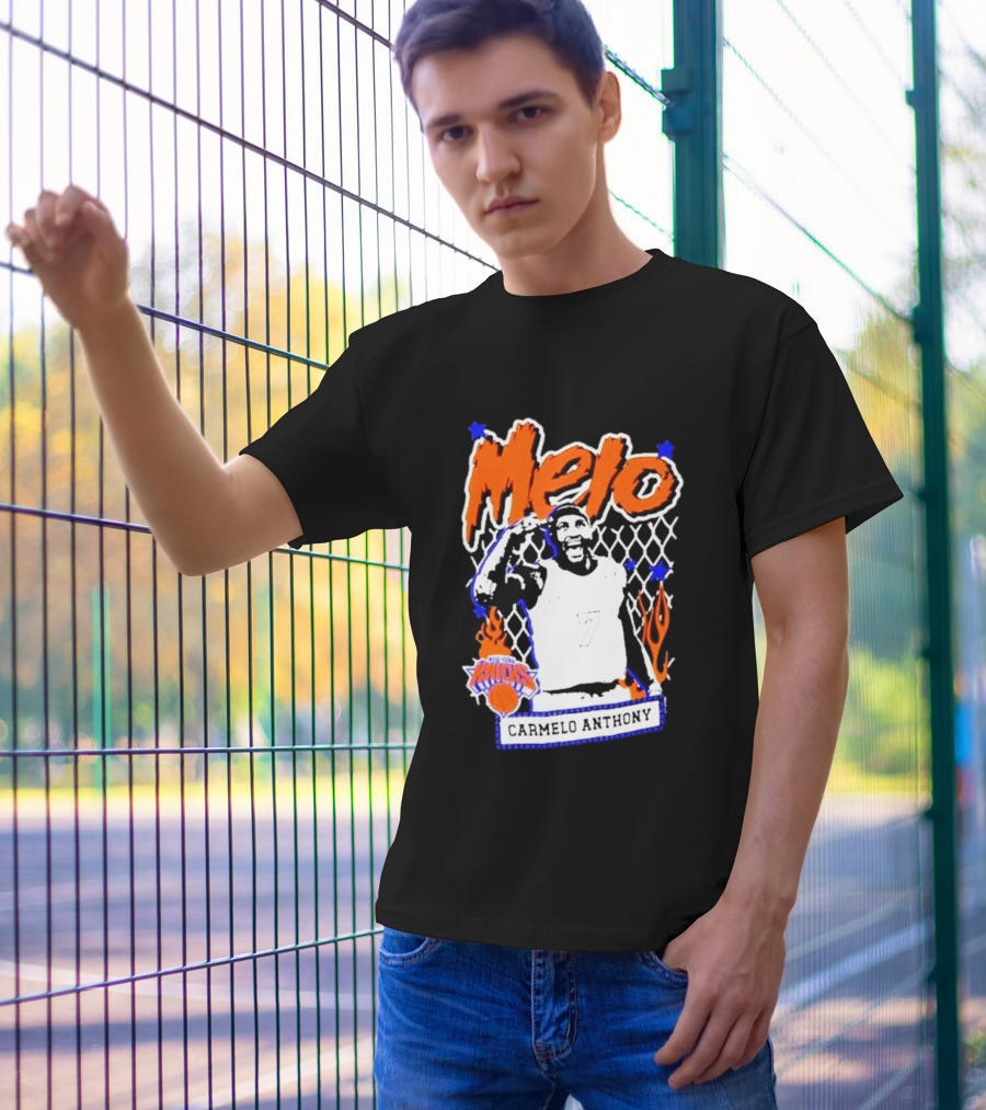 Melo Carmelo Anthony New York Knicks NBA Street Player Mitchell Ness T-Shirt