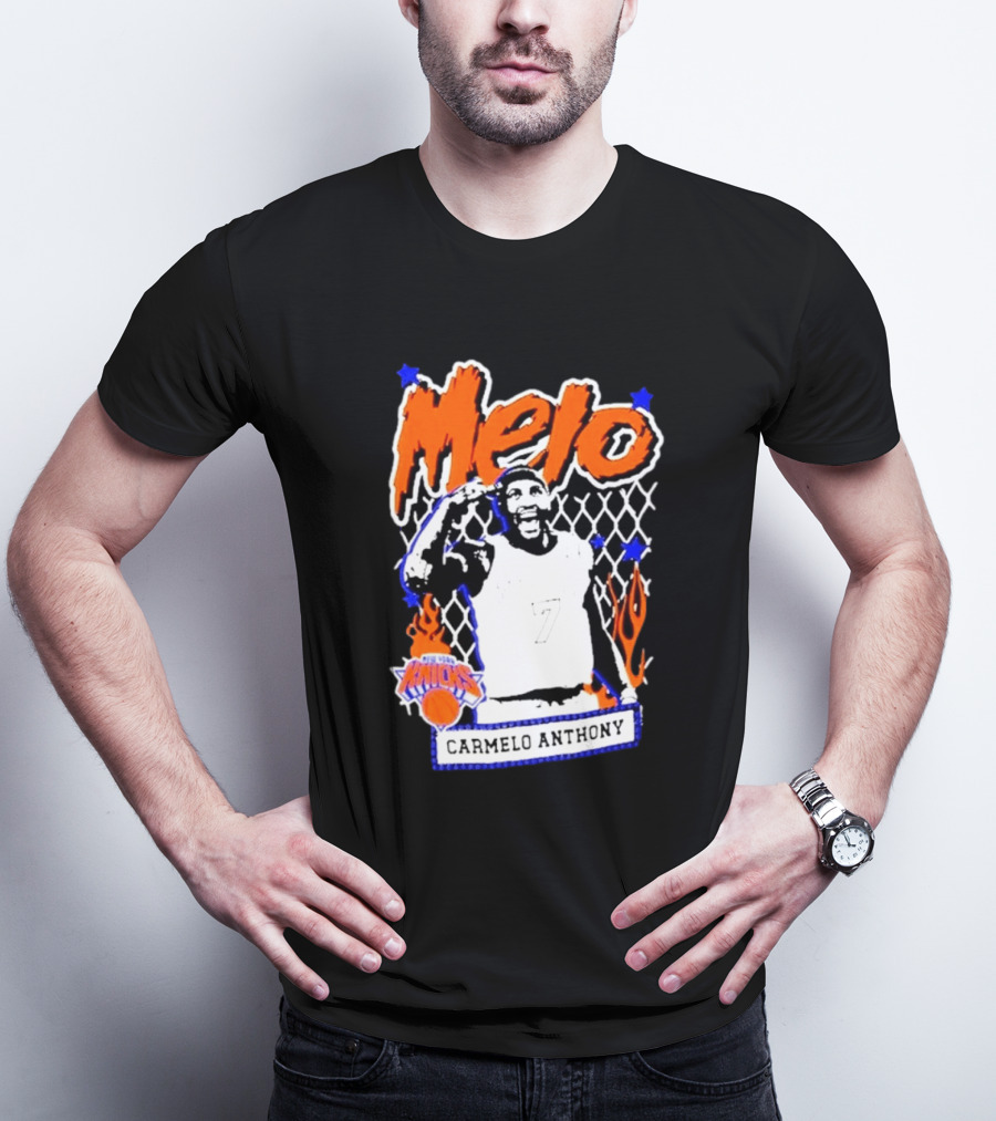 Melo Carmelo Anthony New York Knicks NBA Street Player Mitchell Ness T-Shirt