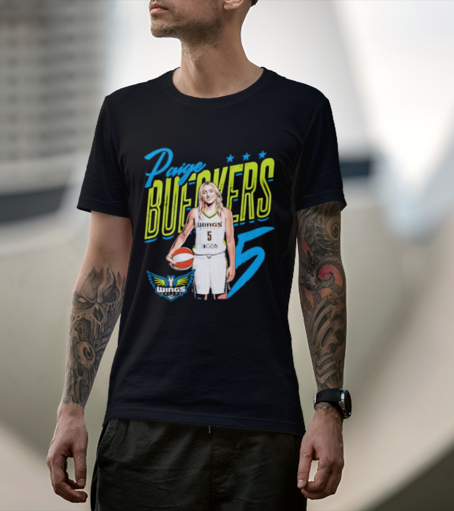 Paige Bueckers Dallas Wings Player Pose Number 5 T-Shirt