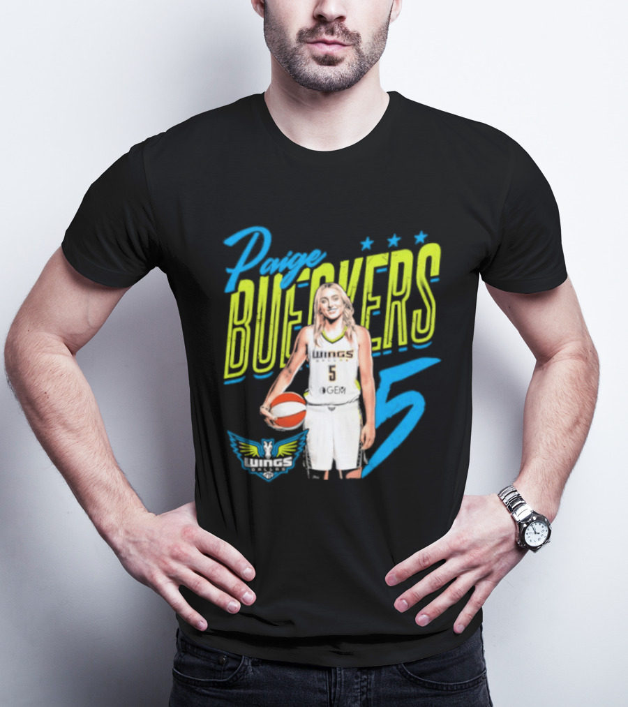 Paige Bueckers Dallas Wings Player Pose Number 5 T-Shirt