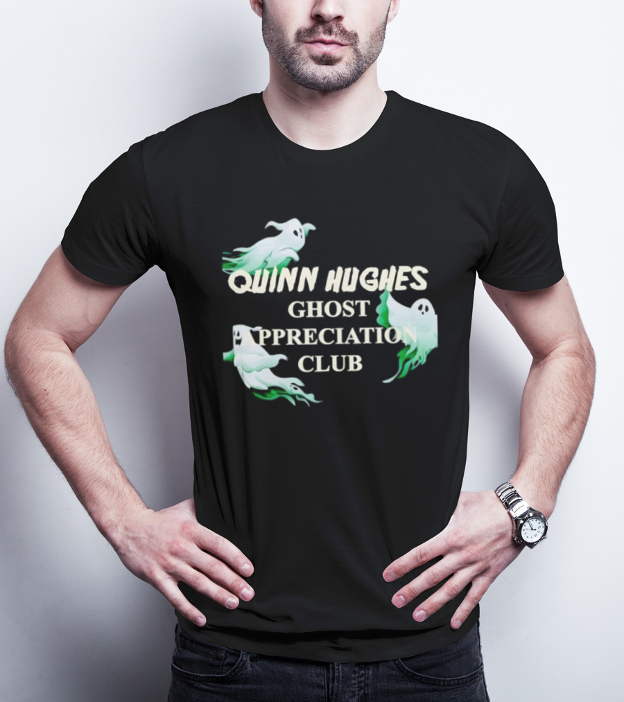Quinn Hughes Ghost Appreciation Club Whimsical Spirit T-Shirt