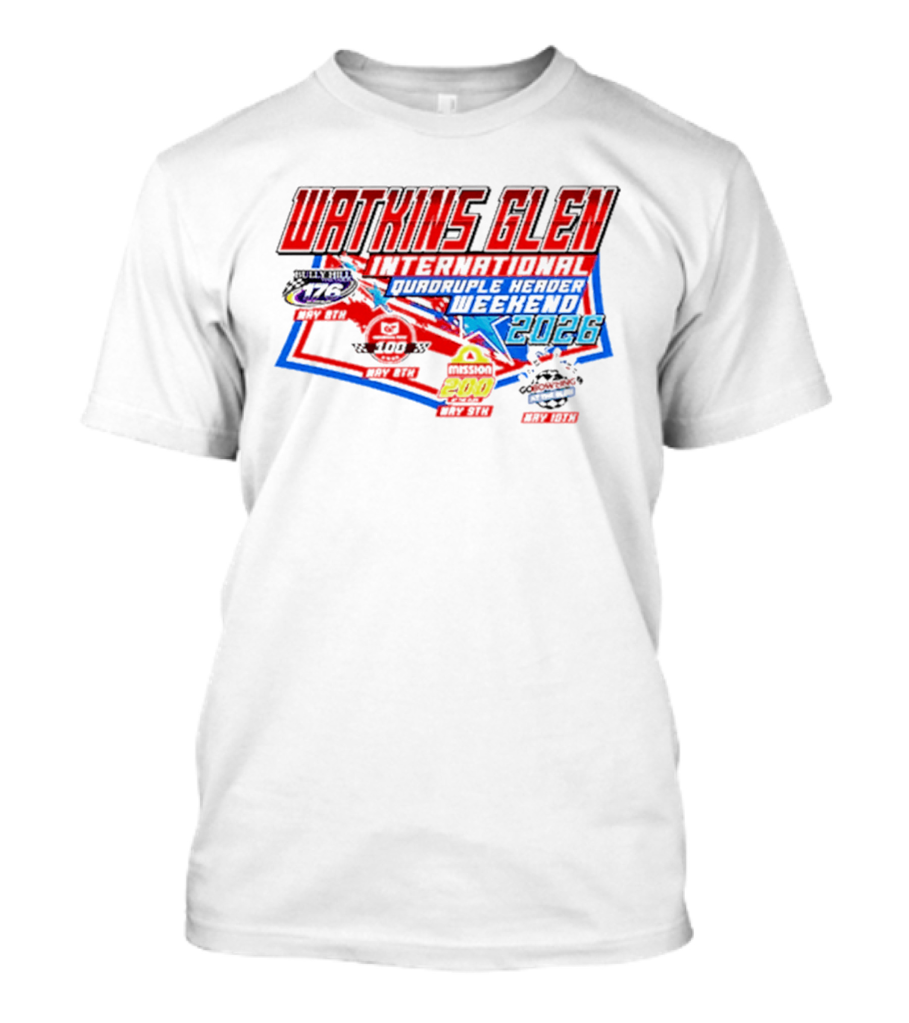 Watkins Glen International 2026 Quadruple Header Weekend Events T-Shirt