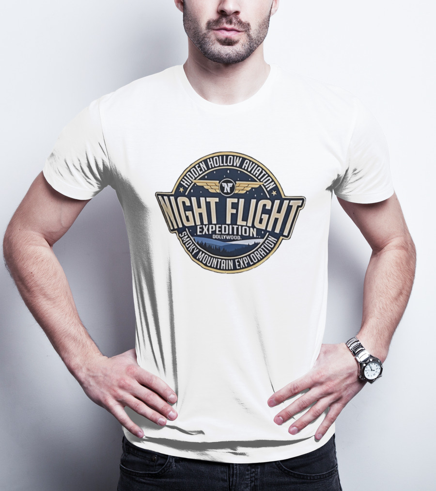 Hidden Hollow Aviation Night Flight Expedition Dollywood Smoky Mountain Exploration T-Shirt