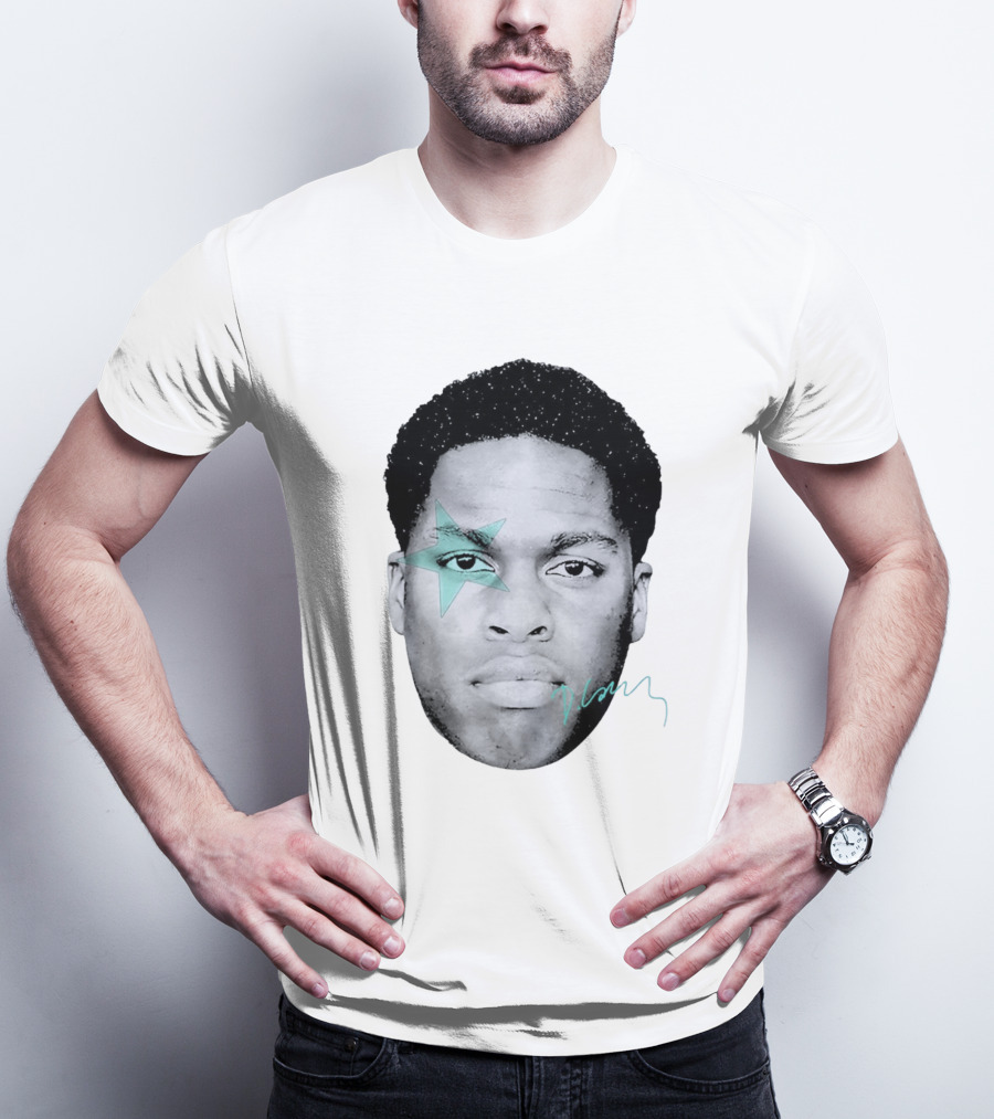 Daniel Caesar Star Face Blue Signature T-Shirt