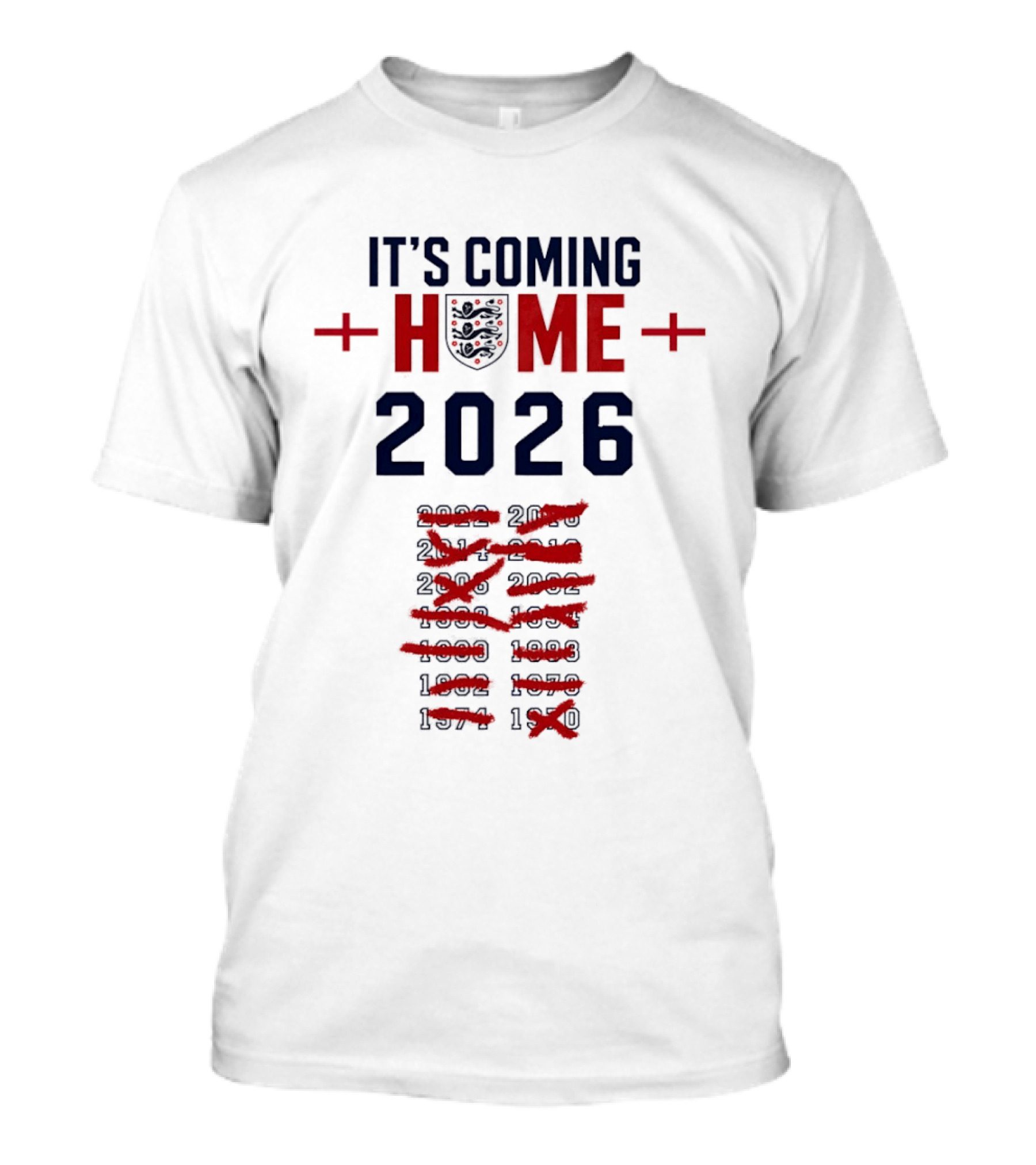 England Football It's Coming Home 2026 Soccer Fan Countdown T-Shirt