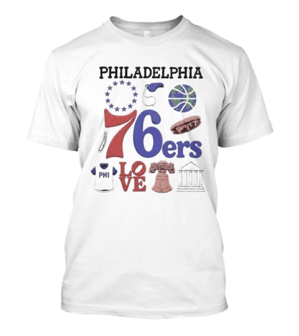 Philadelphia 76ers 76 Liberty Bell Love Basketball T-Shirt