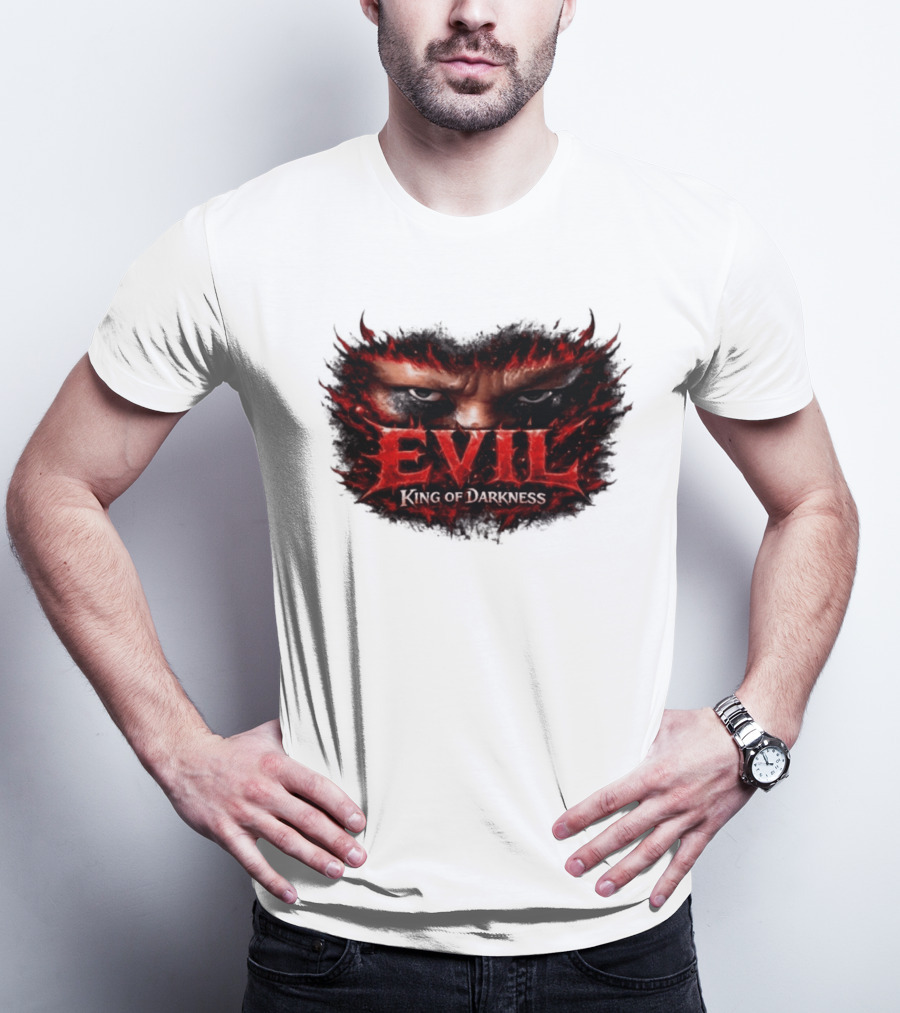 EVIL King Of Darkness Fiery Eyes In Flames T-Shirt