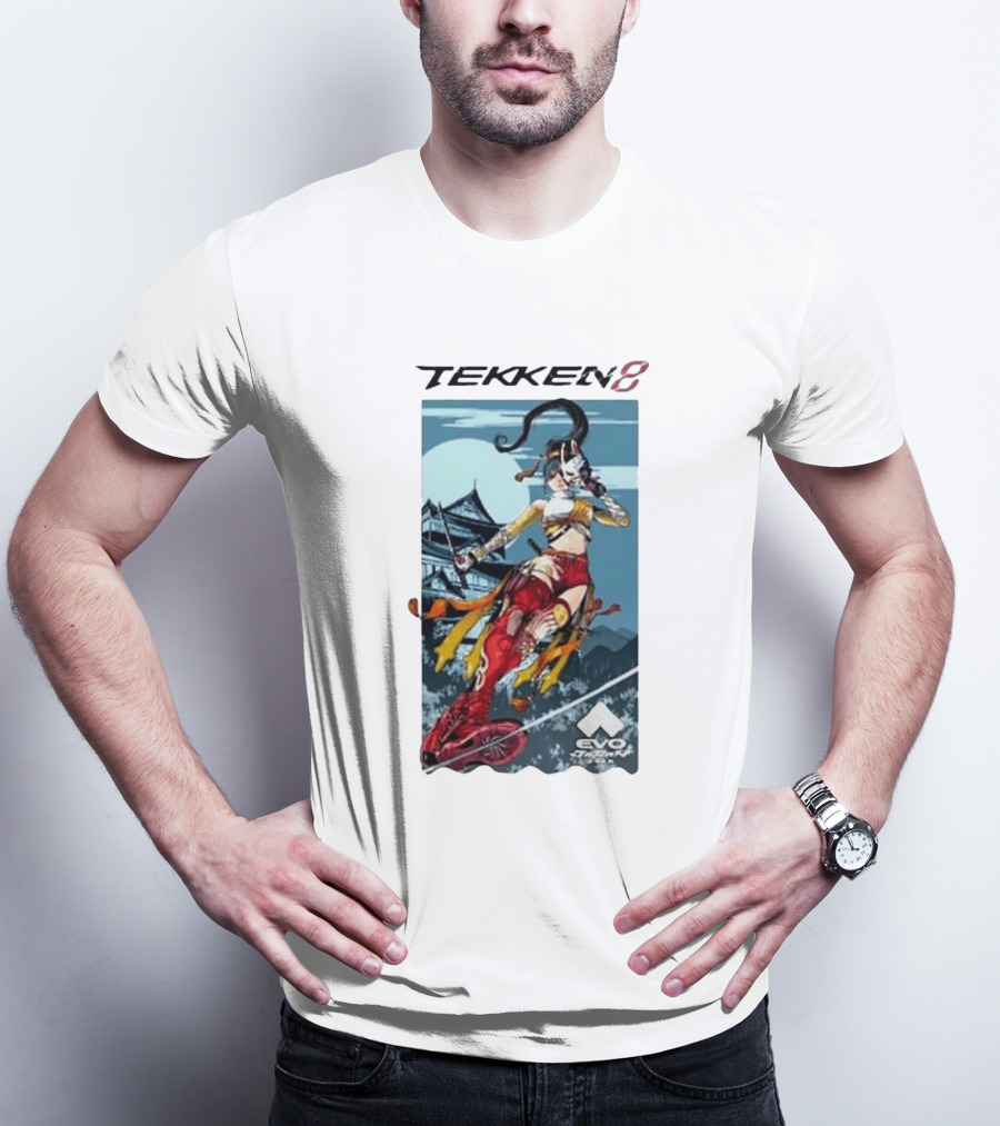 Evo Japan 2026 Tekken 8 Kunimitsu Anime Character Art With Striking Temple T-Shirt