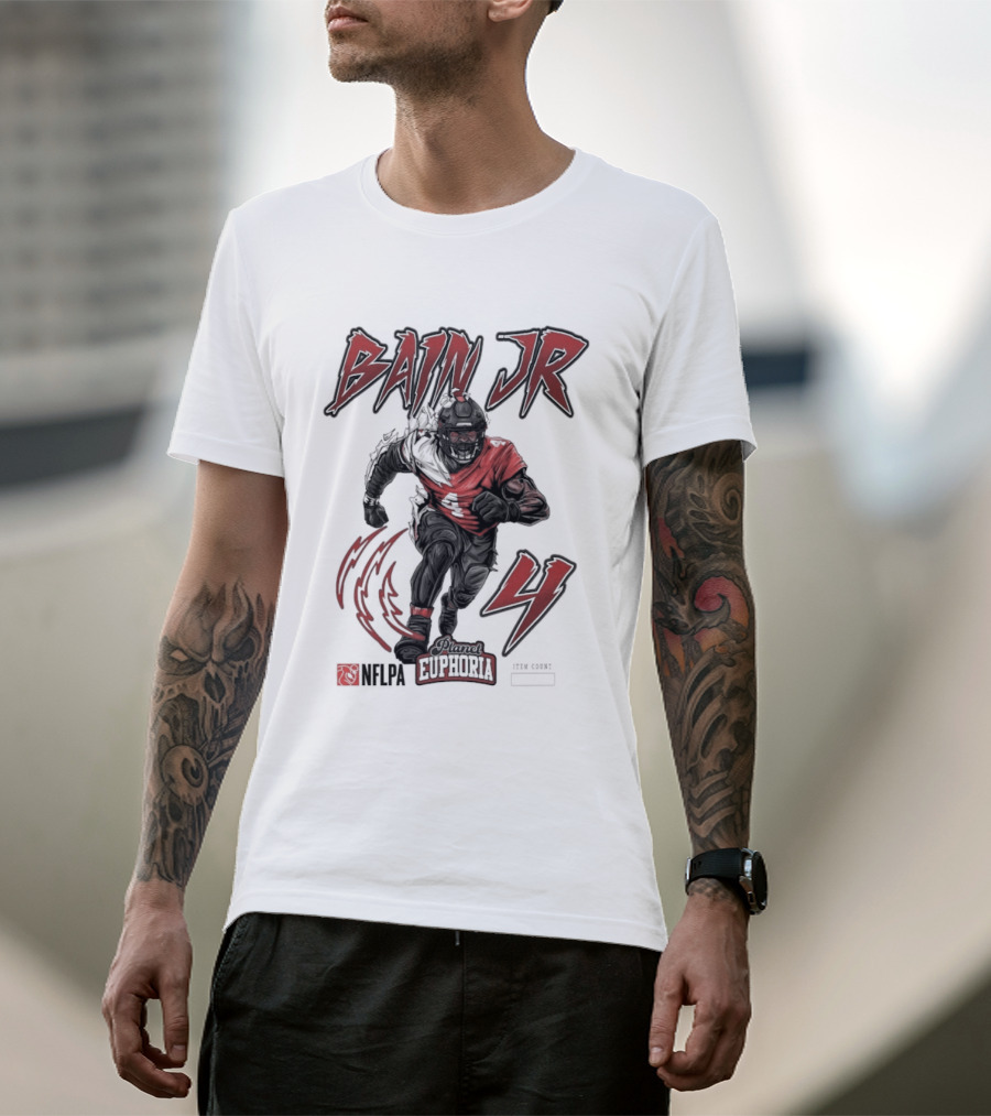 Bain Jr. Planet Euphoria NFL 4 Lightning Football T-Shirt