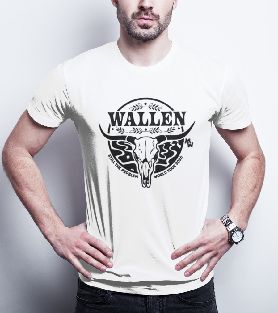 Las Vegas Raiders Morgan Wallen 2026 Tour Wallen Bull Skull Rustic T-Shirt