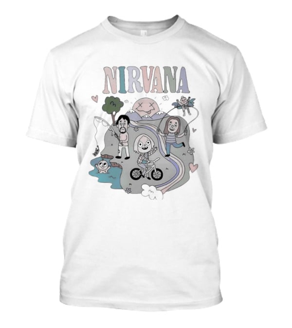 Lorful Nirvana Colorful Childlike Scene With Trees And Hearts T-Shirt