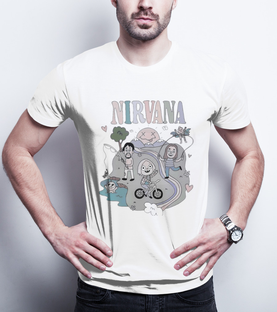 Lorful Nirvana Colorful Childlike Scene With Trees And Hearts T-Shirt