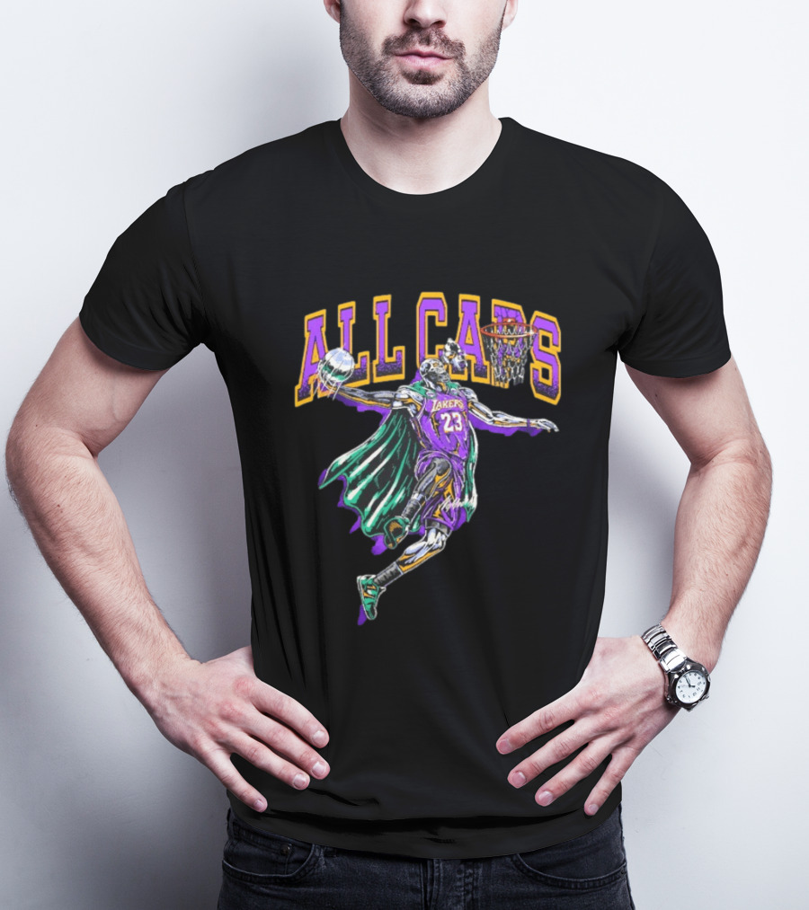 All Caps Los Angeles Lakers Lebron James Basketball 23 T-Shirt