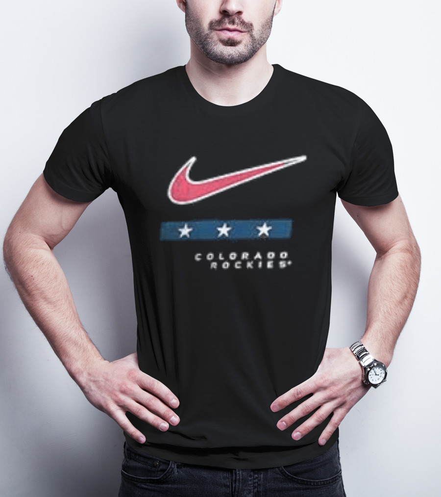 Nike Colorado Rockies Americana Anthracite Stars T-Shirt