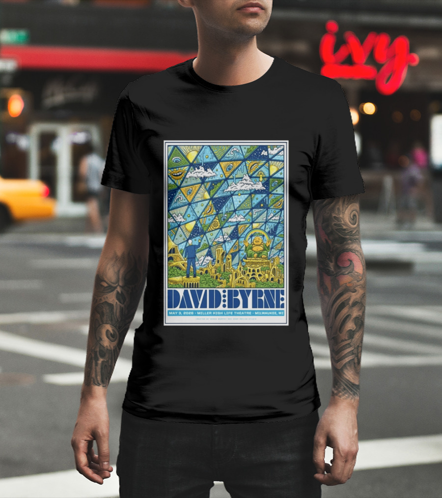 David Byrne May 3 2026 Miller High Life Theatre Milwaukee WI By Derek M T-Shirt