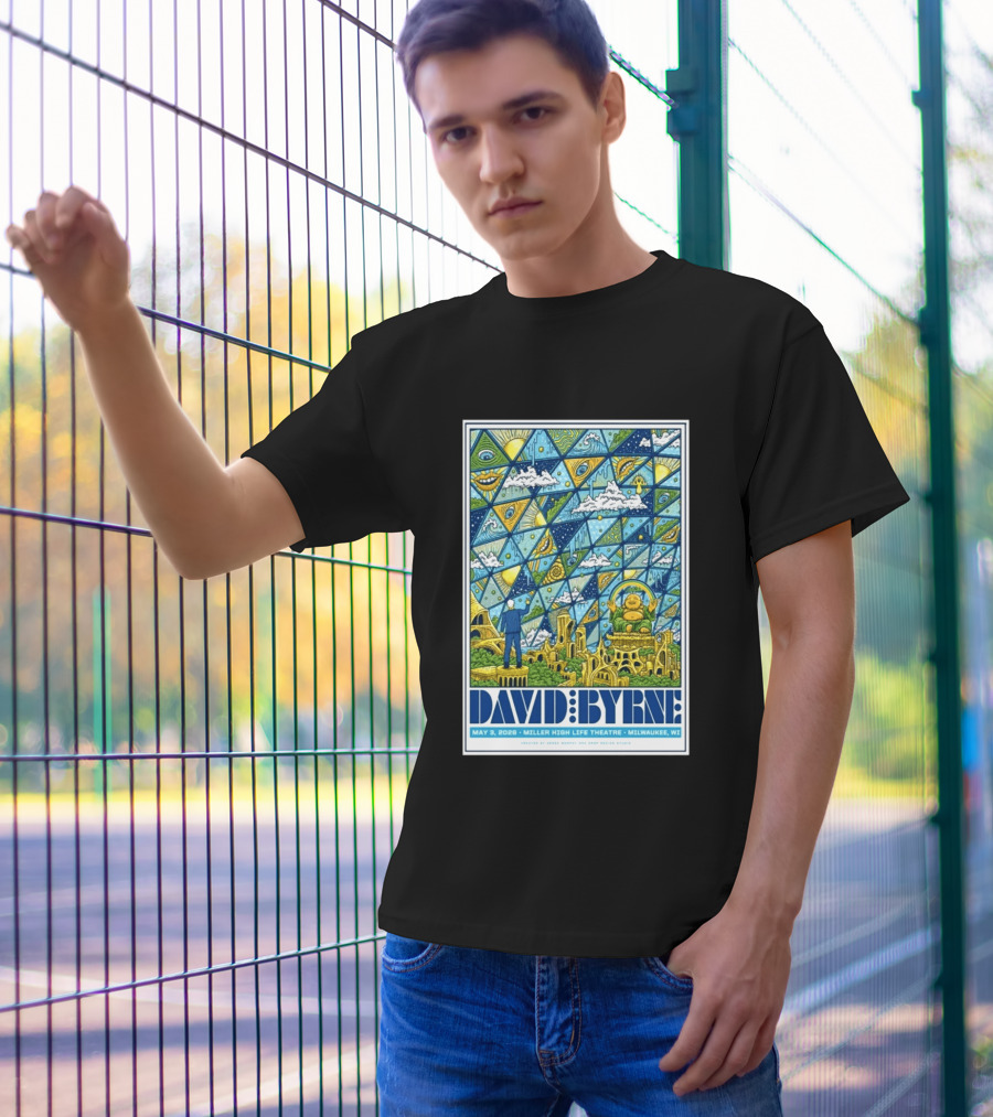 David Byrne May 3 2026 Miller High Life Theatre Milwaukee WI By Derek M T-Shirt